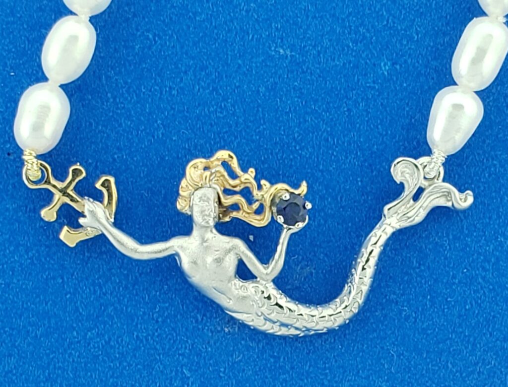 Mermaid on Pearl Necklace | Island Sun Jewelry Beach Haven NJ