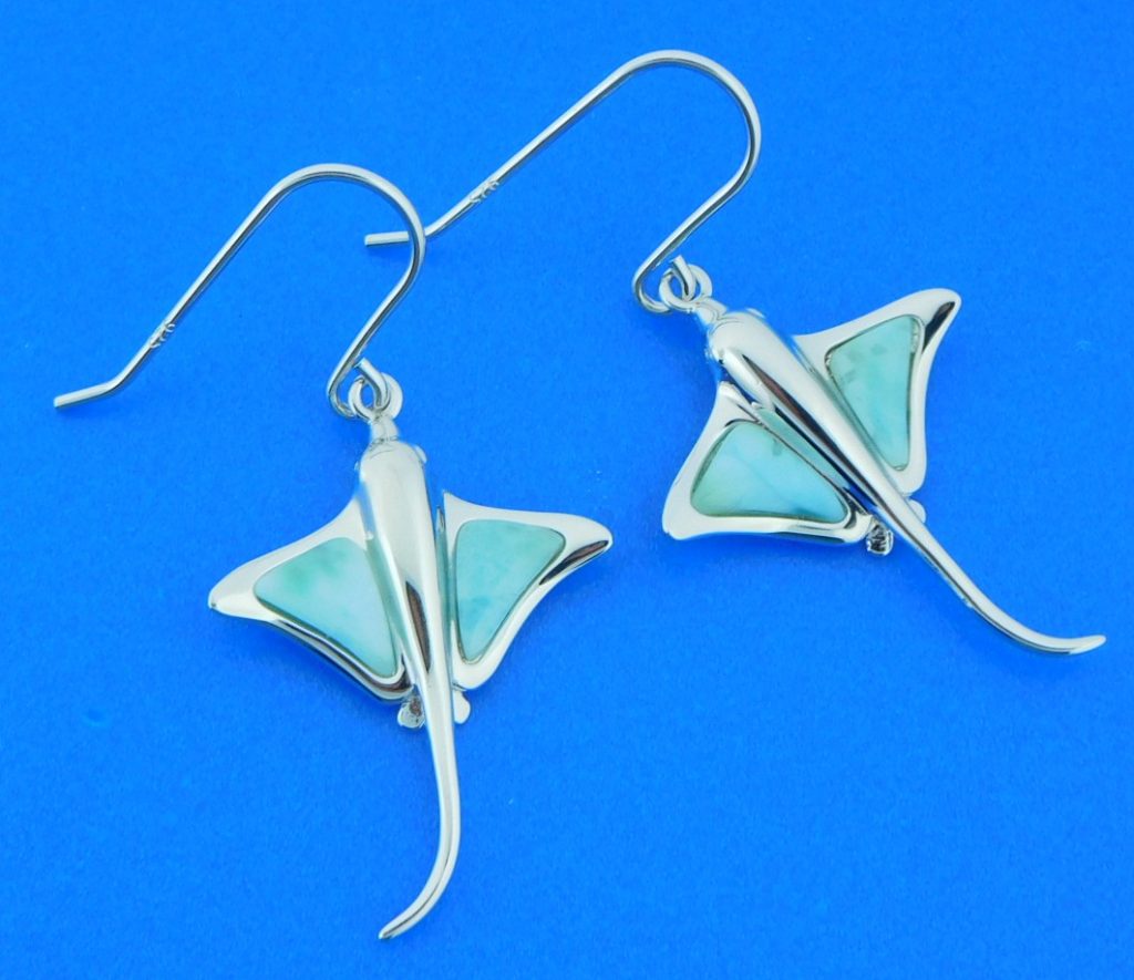 Alamea Stingray Ring, Sterling Silver & Larimar | Island Sun Jewelry ...